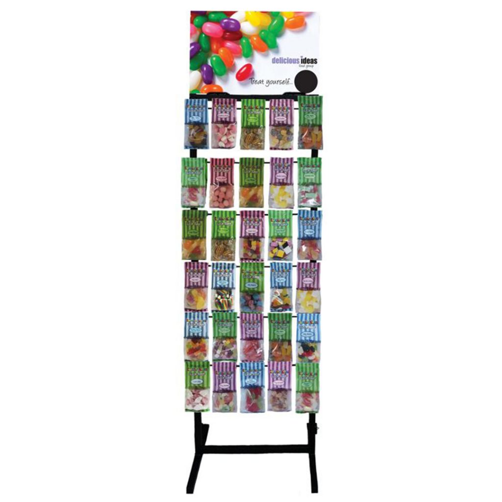 Classic Sweets Hanging Bags Counter Stand – Delicious Ideas Food Group