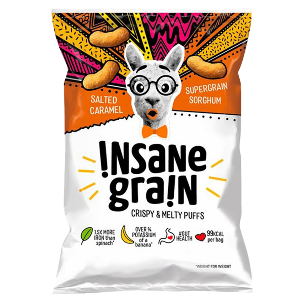 Insane Grain Salted Caramel - Sorghum Supergrain Puffs - Delicious ...