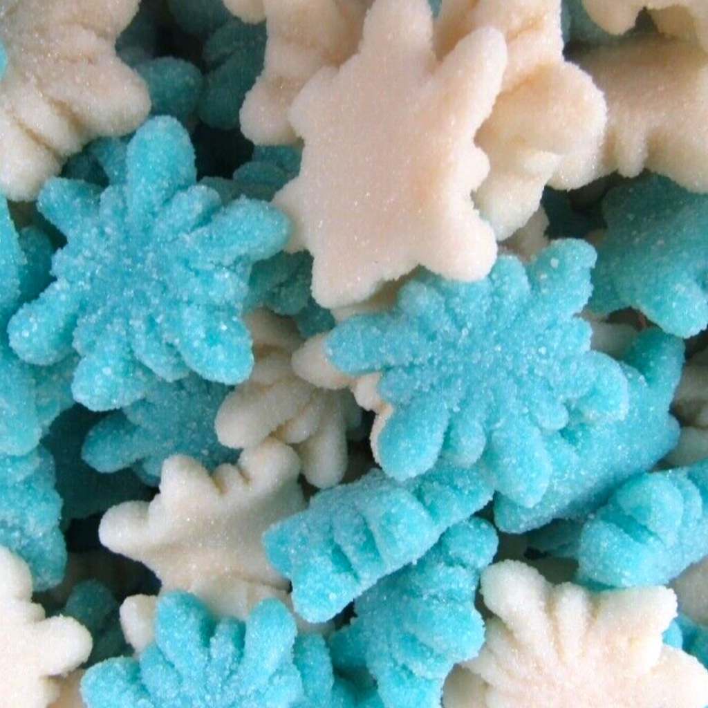 Christmas Blue & White Gummy Snowflakes – Delicious Ideas Food Group
