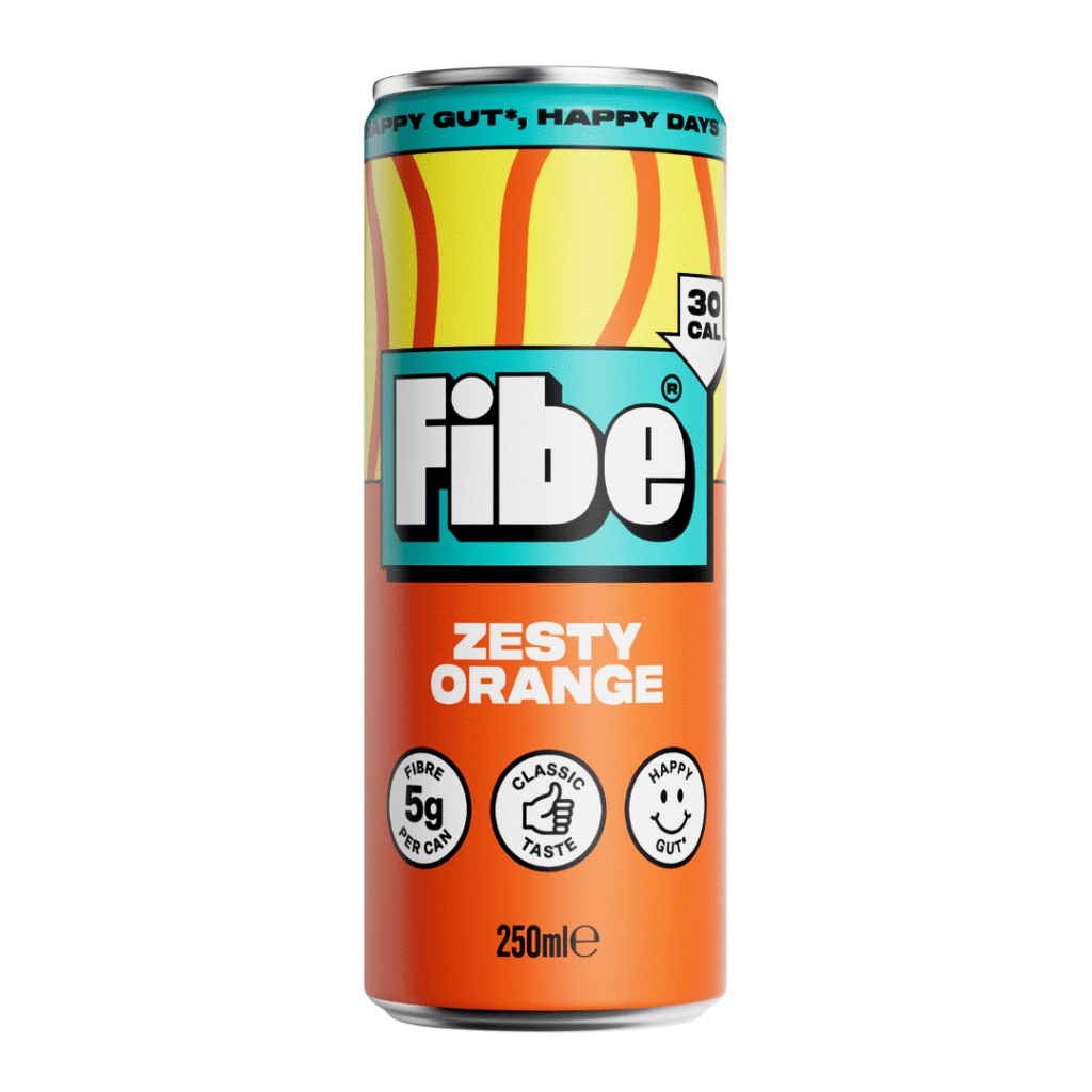 Fibe Prebiotic Soda – Zesty Orange – Delicious Ideas Food Group