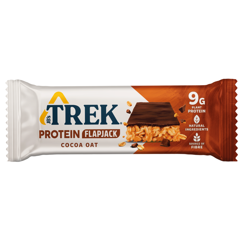 TREK Cocoa Oat Protein Flapjack – Delicious Ideas Food Group
