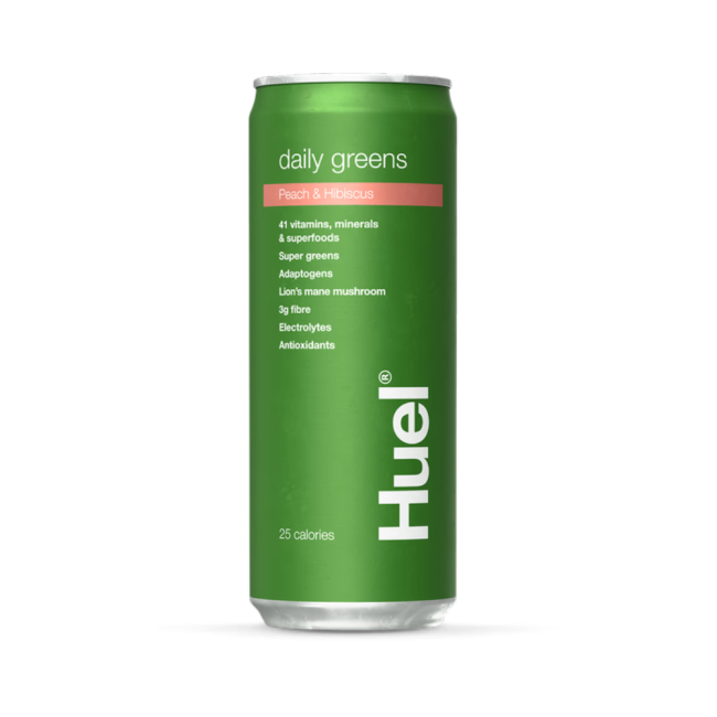 Huel Daily Greens – Peach and Hibiscus 330ml – Delicious Ideas Food Group